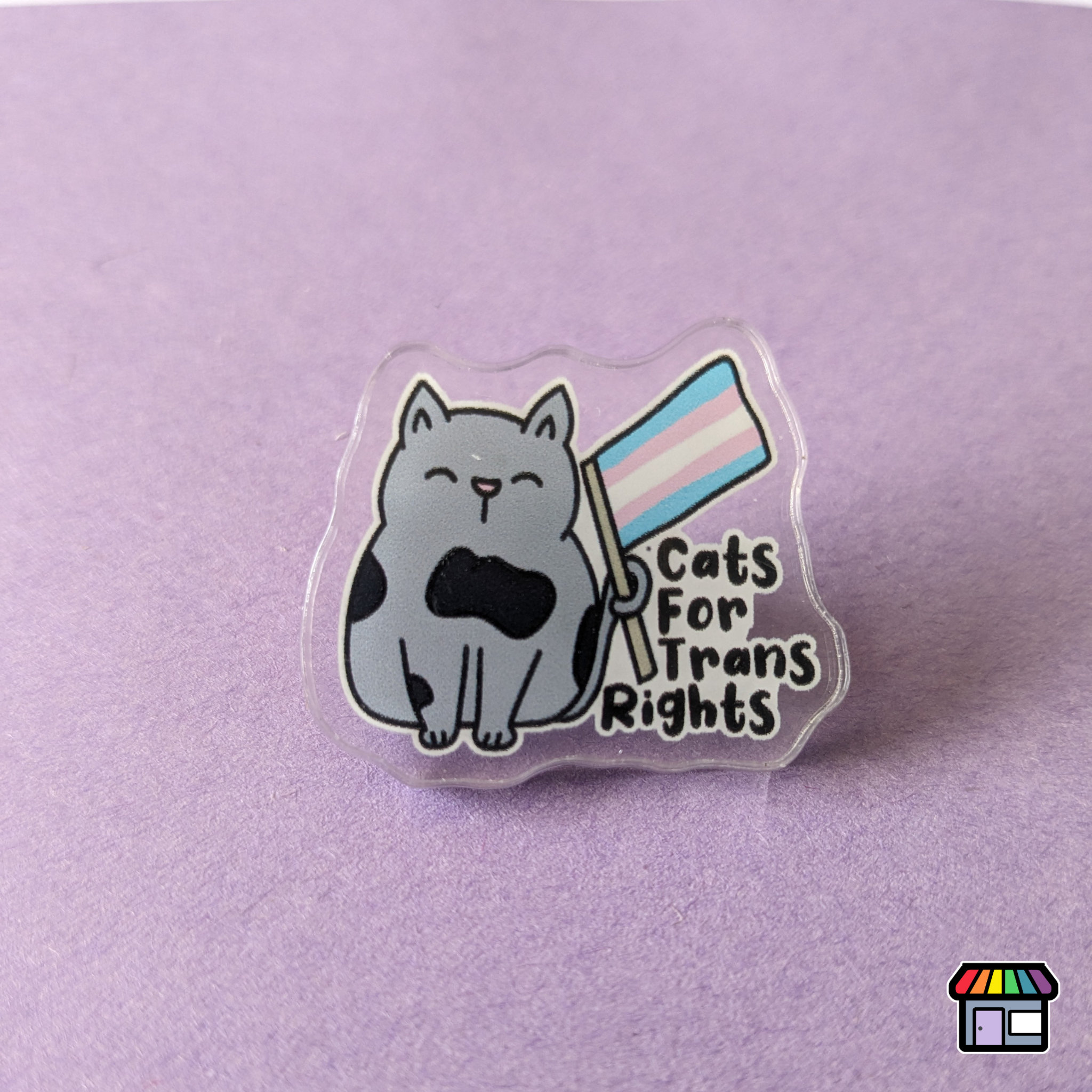 Cats For Trans Rights Pin – Queer Little Shop